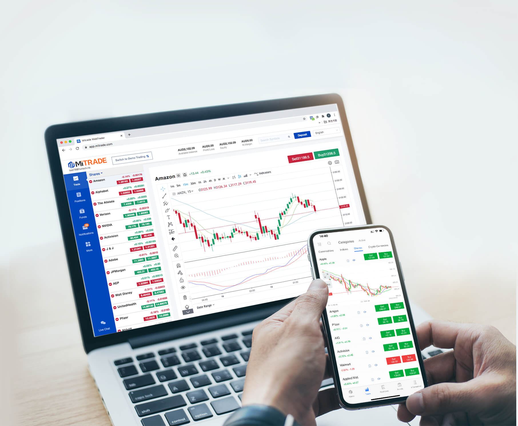 Mitrade trading platform - Forex US stock trading software online ...